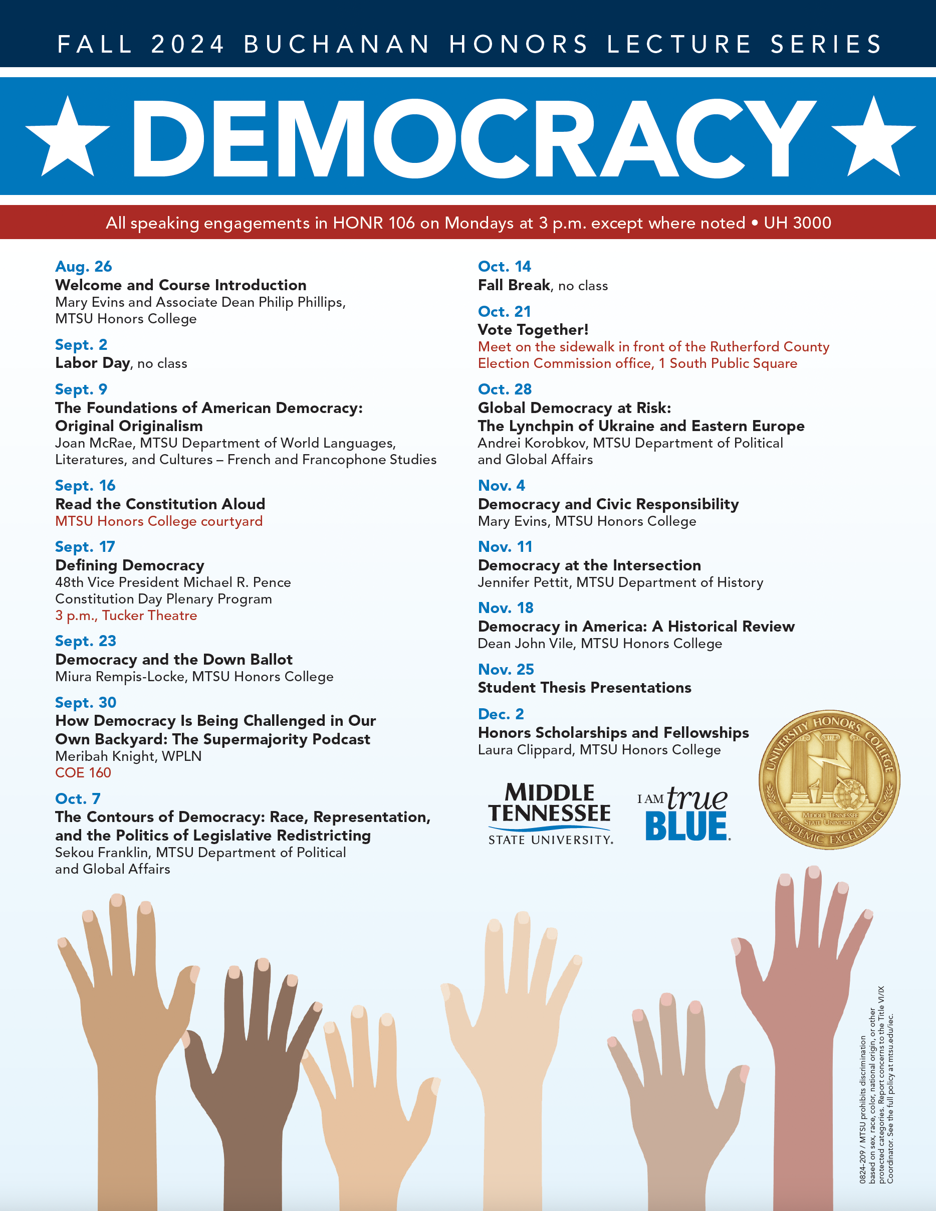 Honors Lecture Series | Middle Tennessee State University